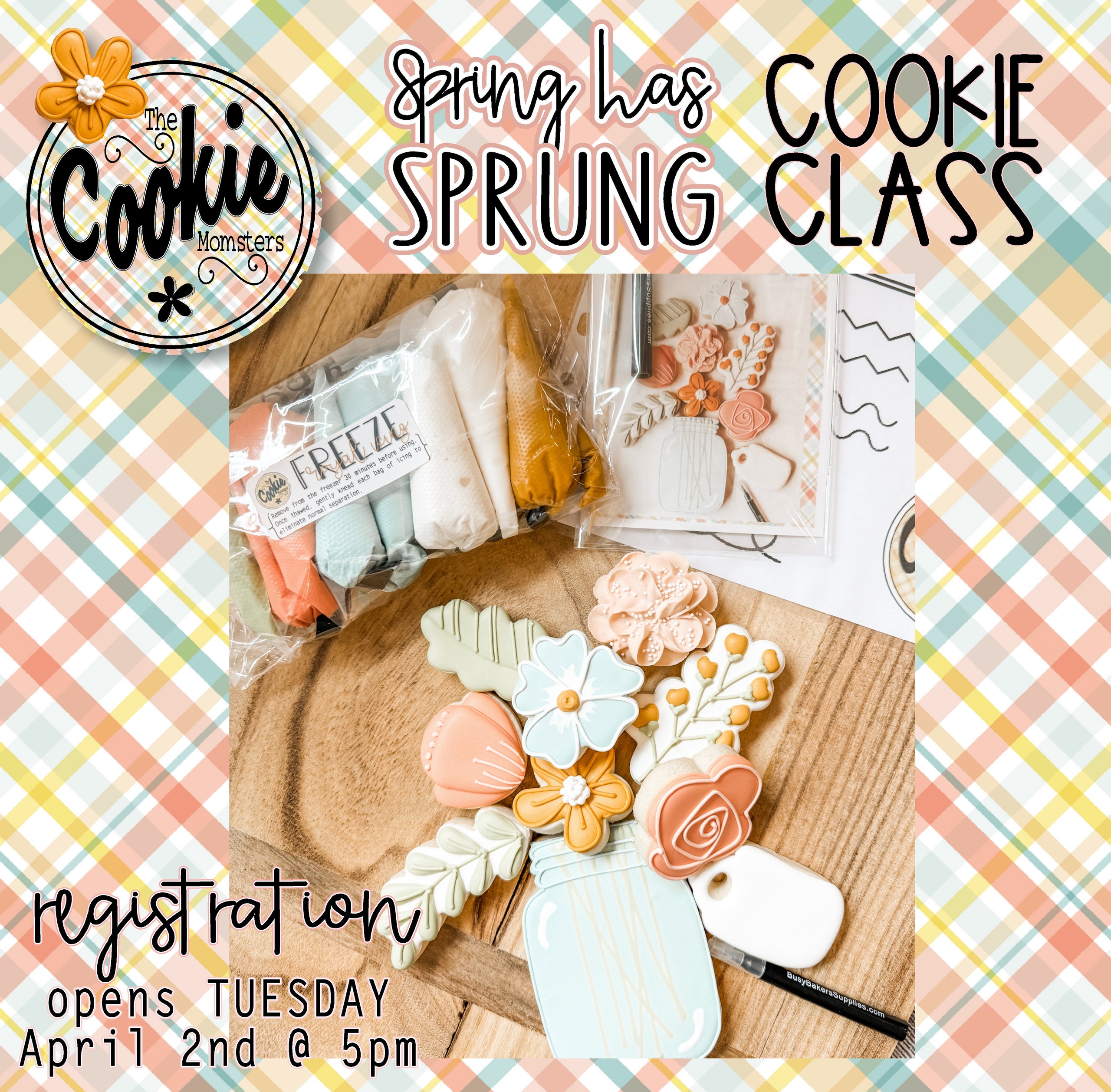 **SHIPPING ONLY** Spring has Sprung - May 2024 Cookie Class -- Live ...